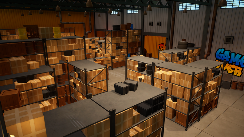 Stylized Low Poly FPS Map 1 - Warehouse by JustCreate3D