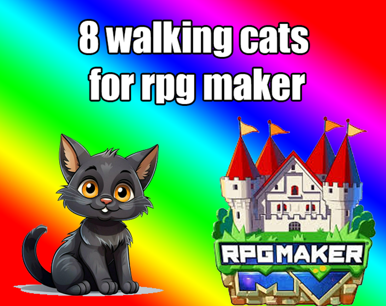 8 walking cats for rpg maker by Satanturno