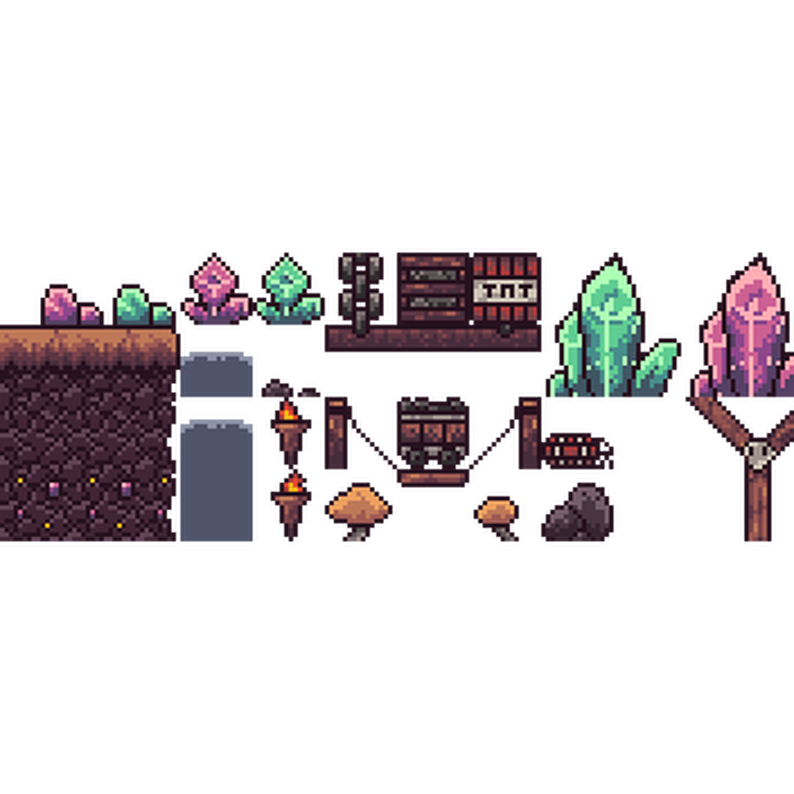 2D 16px Cave Tileset by Segart