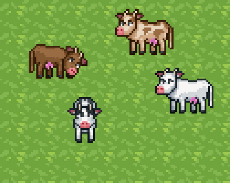 Cows - Pixel Art by Ävos Grosimbourg