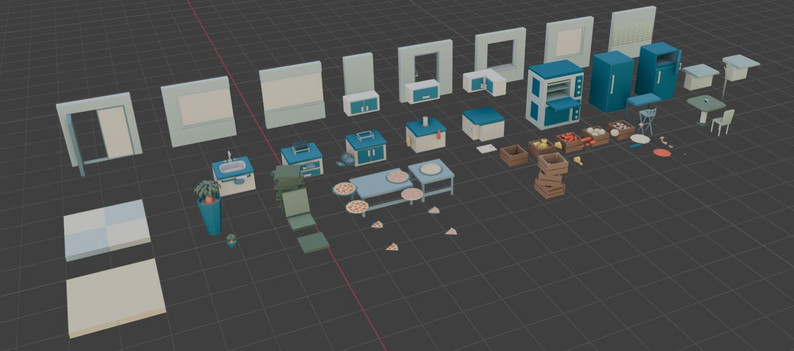 Low Poly Cafe Asset by viravoloshyn