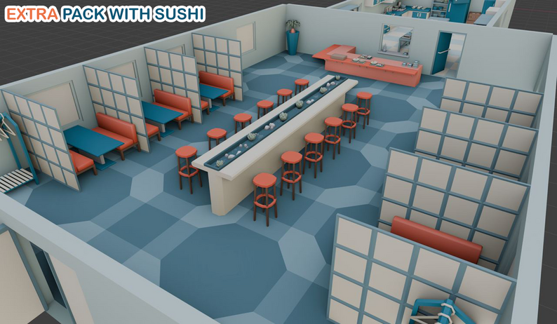 Low Poly Cafe Asset by viravoloshyn