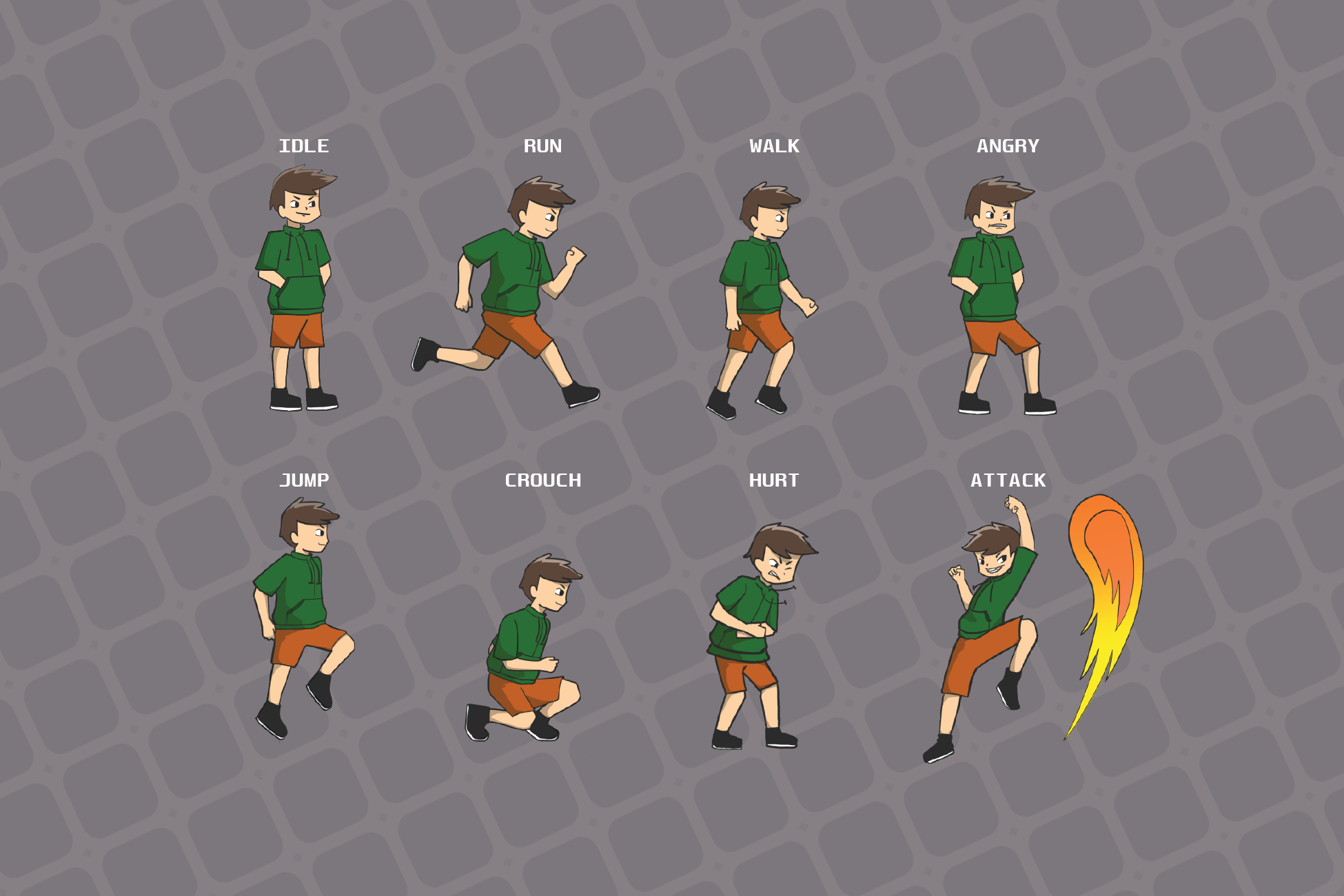 2D Platformer Character (Cool Kid) by ExpertHisa