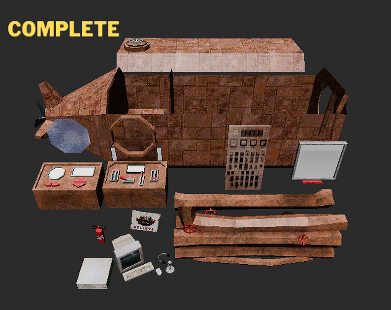 PSX Style Low Poly Submarine by BlenderVoyage