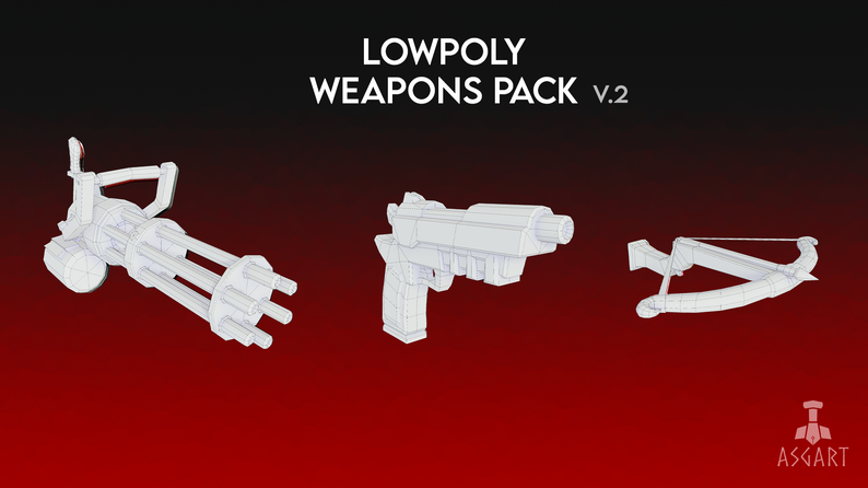 Lowpoly Weapons Pack (v2) by Asgart