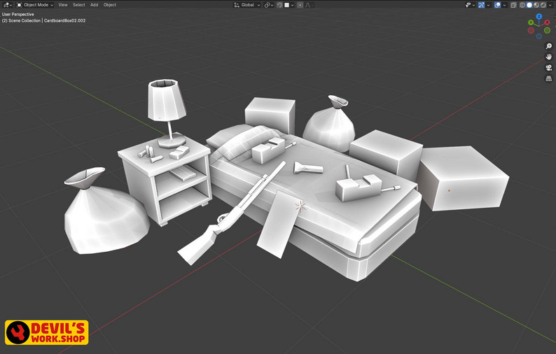 Low Poly 3D PSX Horror Game Asset Pack by DevilsWork.shop