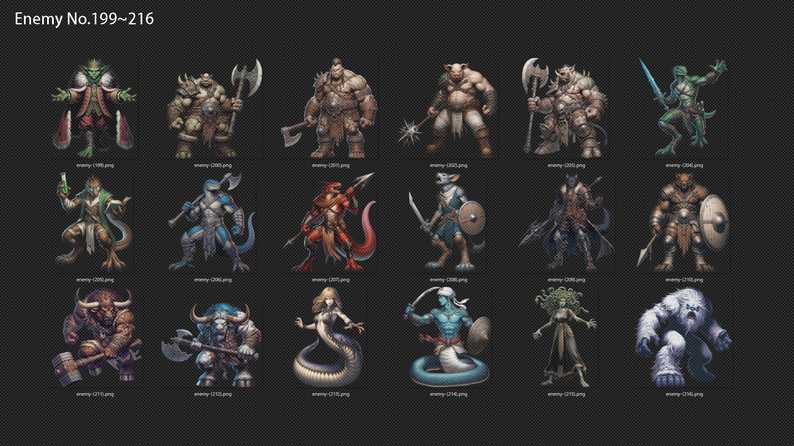 300 Enemy Characters pack by cogabushi