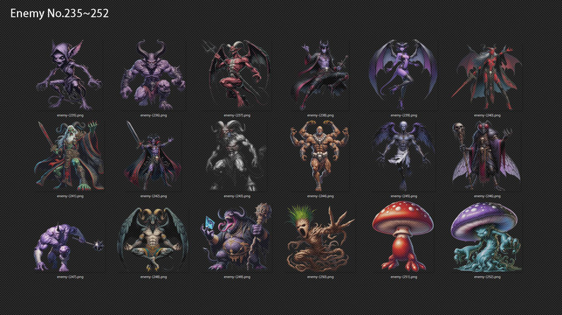 300 Enemy Characters pack by cogabushi