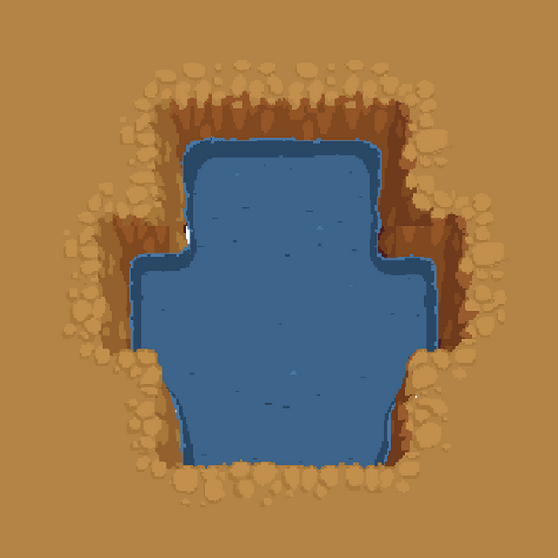 Brown Rock Tileset - Top Down RPG Pixel Art by Mushra Games