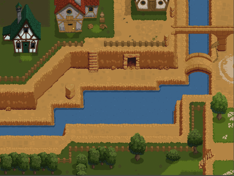 Brown Rock Tileset - Top Down RPG Pixel Art by Mushra Games