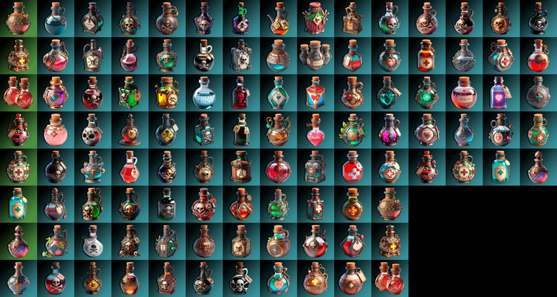 Icons of Potions Pack 2 - 100 Icons by FortressSide