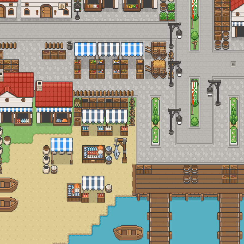 RPG Asset: Buildings Tileset Pack - Traditional Mediterranean by VectoRaith