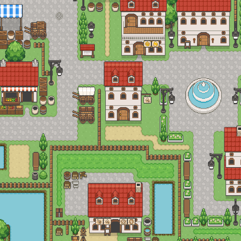 RPG Asset: Buildings Tileset Pack - Traditional Mediterranean by VectoRaith