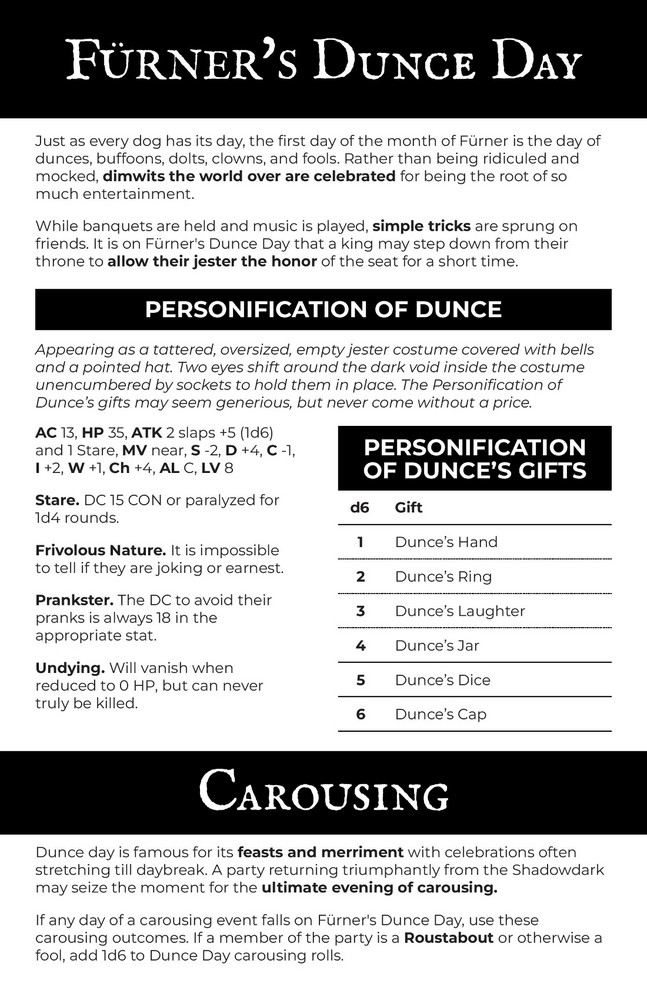 Fürner's Dunce Day by Night Noon Games | Michael Putlack