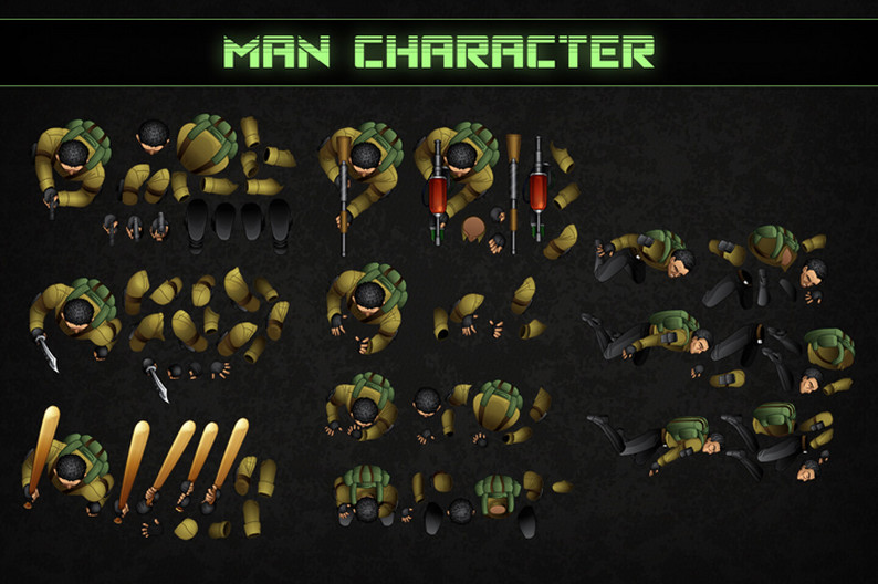 Top Down Shooter: Main Characters by Free Game Assets (GUI, Sprite ...