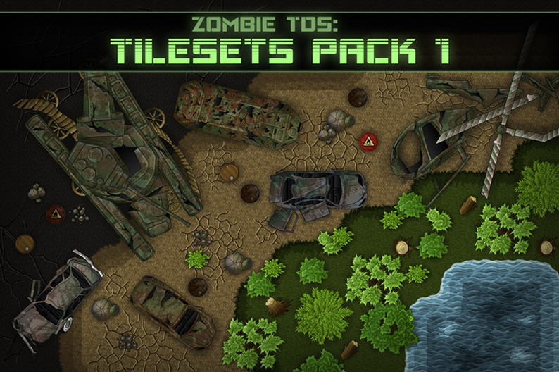 Zombie TDS Tileset by Free Game Assets (GUI, Sprite, Tilesets)