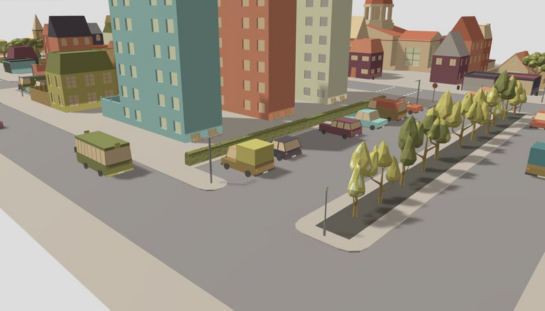 Colorful Low Poly City Asset Pack by viravoloshyn