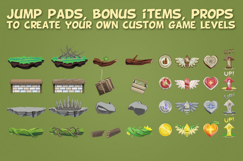 Free Jump Game Objects by Free Game Assets (GUI, Sprite, Tilesets)