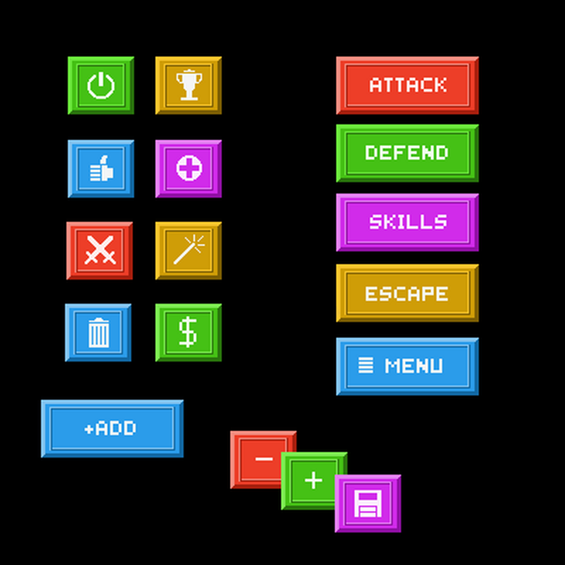 565 Pixel Art App Buttons by Matseb2611