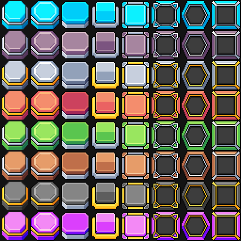 Pixel Buttons pack All by BDragon1727