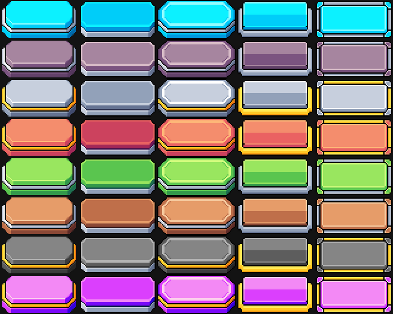Pixel Buttons pack All by BDragon1727