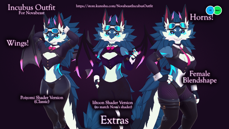 Novabeast and Nightbeast Incubus Outfit (VRChat PC and Quest Compatible) by Kureshu