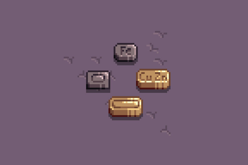 Pixel-art Ores and Stuff by SUNDIO