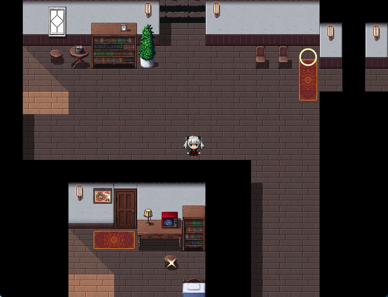 RPG MakerMV MZ Tileset 04-Western-style house, interior, horror by qlsd