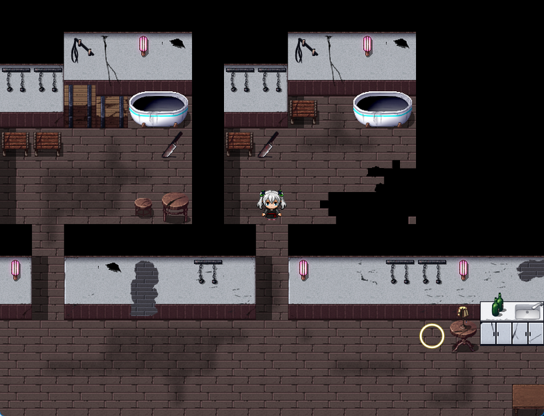 RPG MakerMV MZ Tileset 04-Western-style house, interior, horror by qlsd