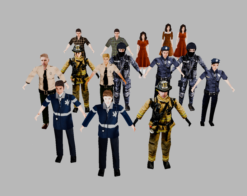 PS1/PSX Style Retro Character Pack V1 by halfhuman