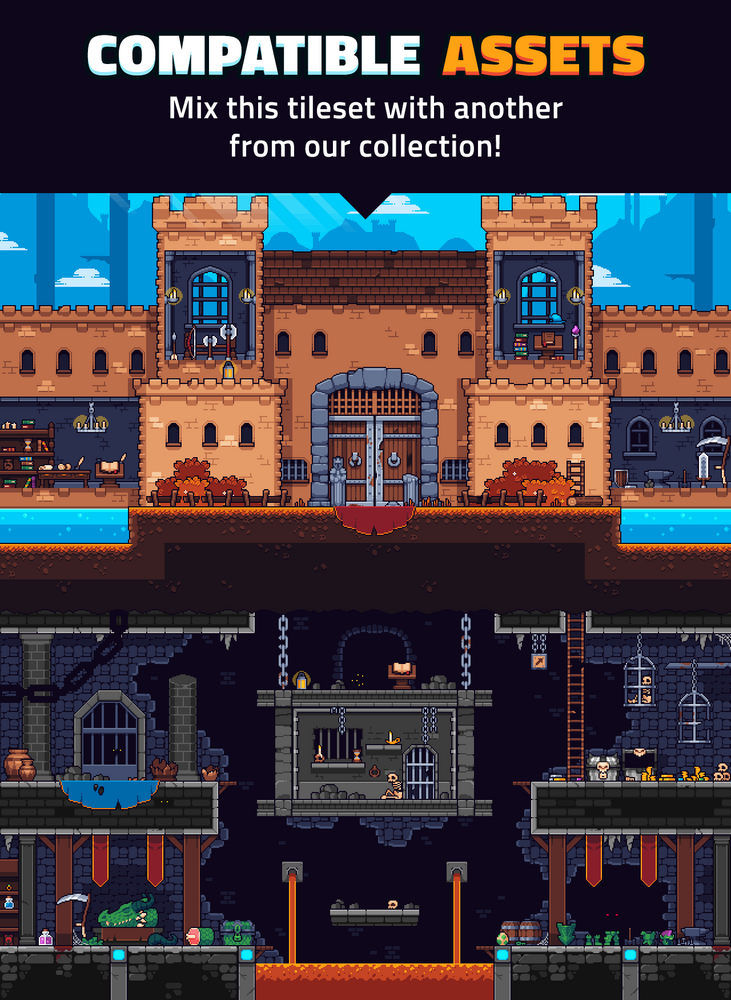 Medieval Castle Tileset Pack by Mucho Pixels
