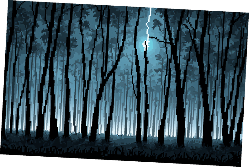 8 beautiful Shadowy Horror Forest River Backgrounds Assets - Pixelart ...