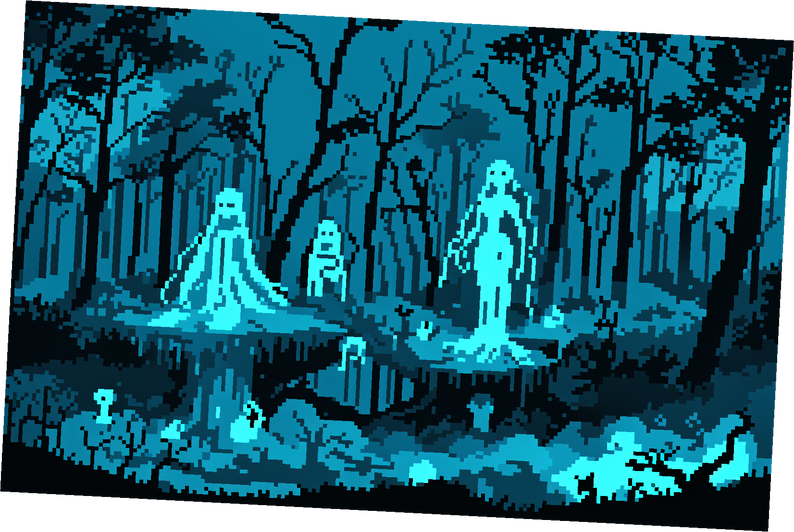 7 Haunted Forest Backgrounds Assets - Pixelart / Pixel Art sprite ...