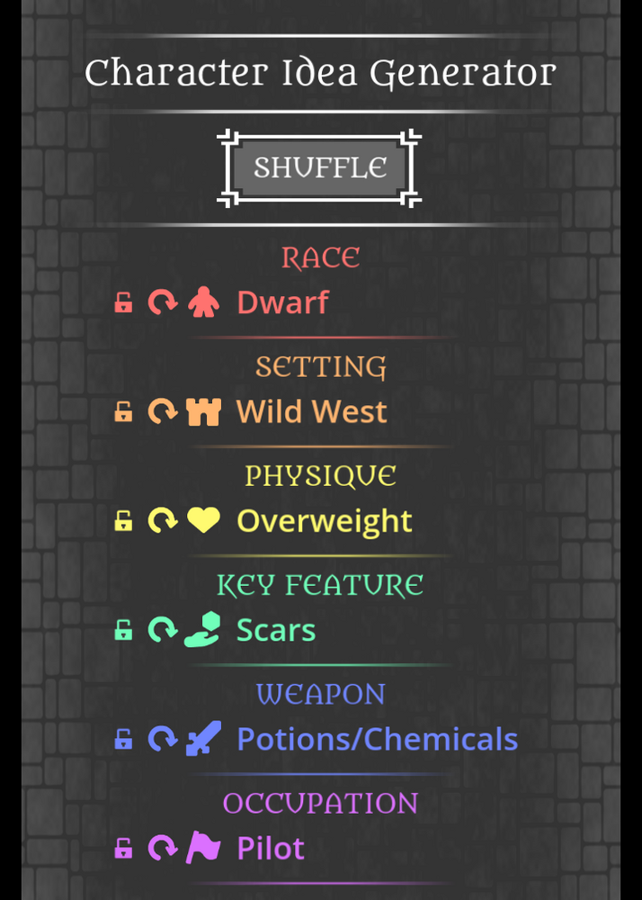 Character Idea Generator by FELES MACHINA