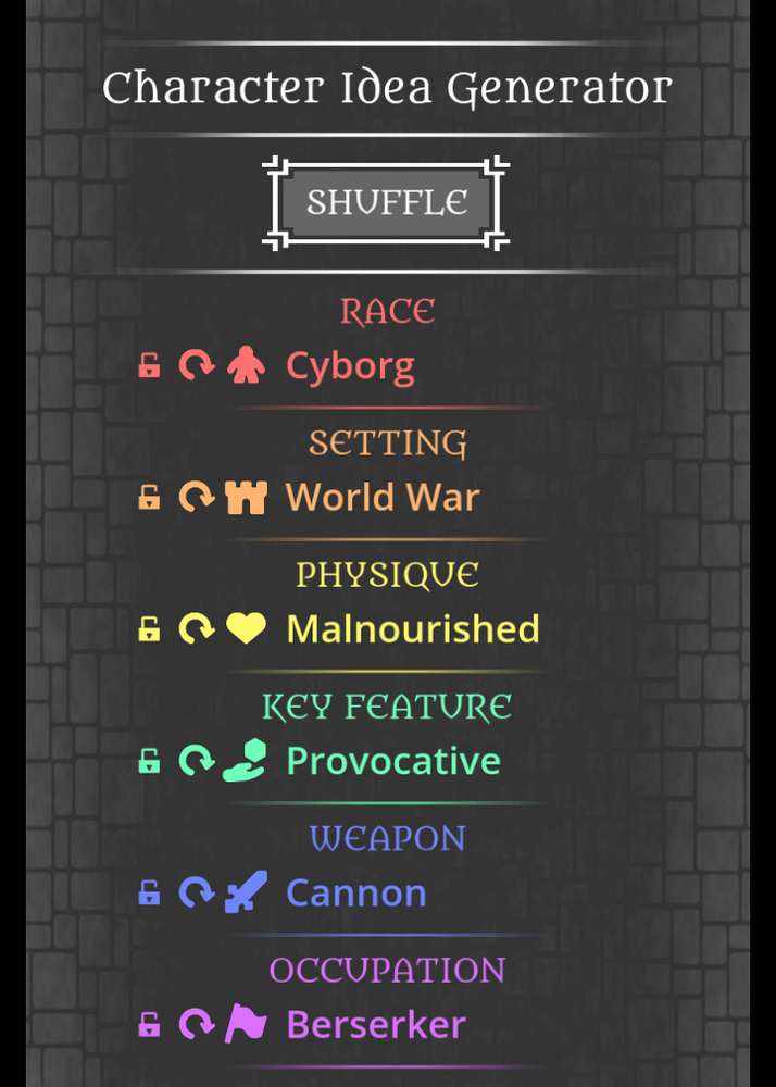 Character Idea Generator by FELES MACHINA