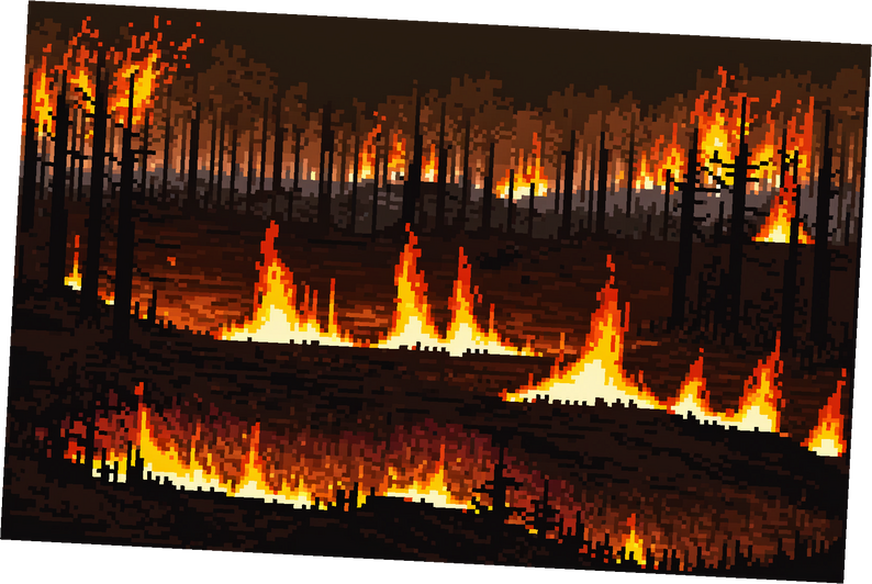 6 Forest in Fire Backgrounds Assets - Pixelart / Pixel Art sprite ...