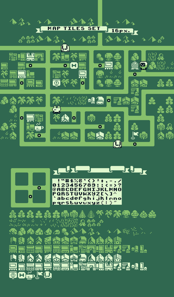 Map Tile Set 16px. by piiixl
