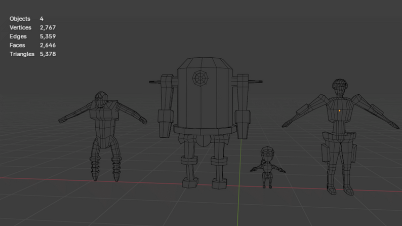 Retro Robots without Rig - PSX Asset (Free) by Bricchi Games