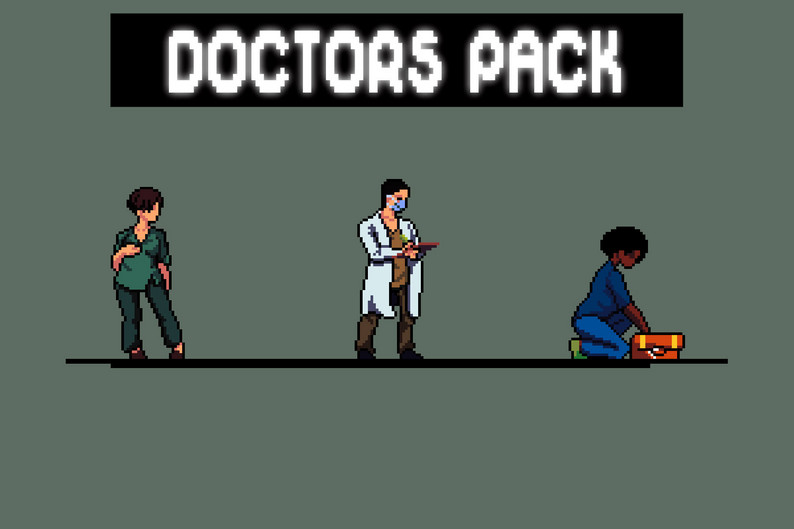 Doctor Pixel Character Spritesheets by Free Game Assets (GUI, Sprite ...