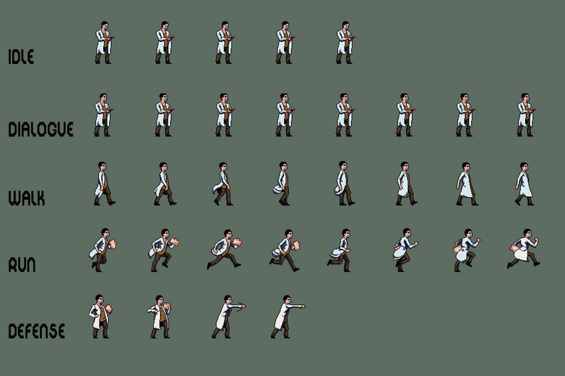 Doctor Pixel Character Spritesheets by Free Game Assets (GUI, Sprite ...