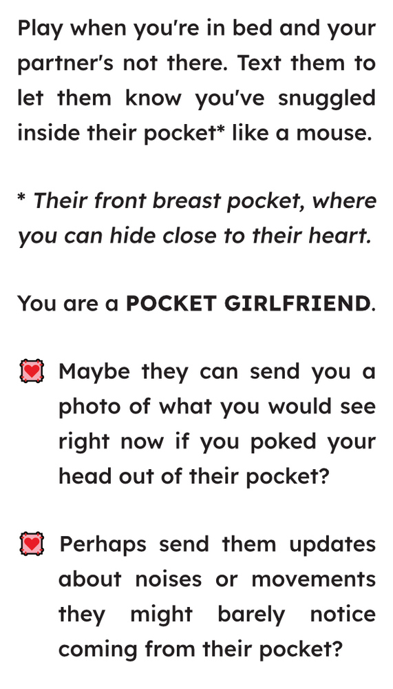 Pocket Girlfriend by Anna Anthropy