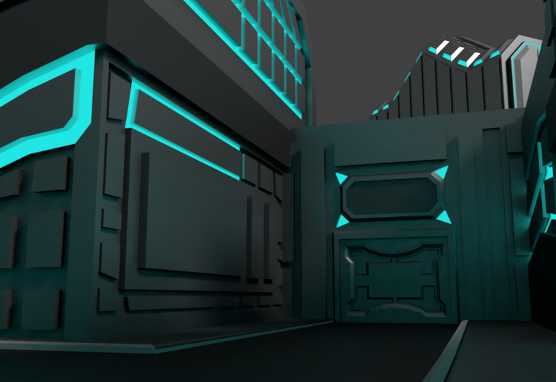 low poly futuristic city assets by niko-3d-models