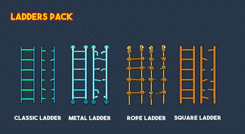 2d extensible ladders by Robert Brooks - gamedeveloperstudio.com