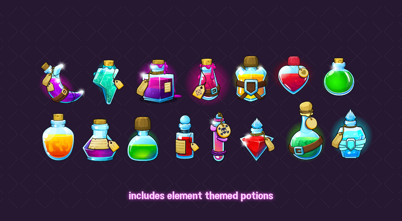 Mega potion creation pack by Robert Brooks - gamedeveloperstudio.com