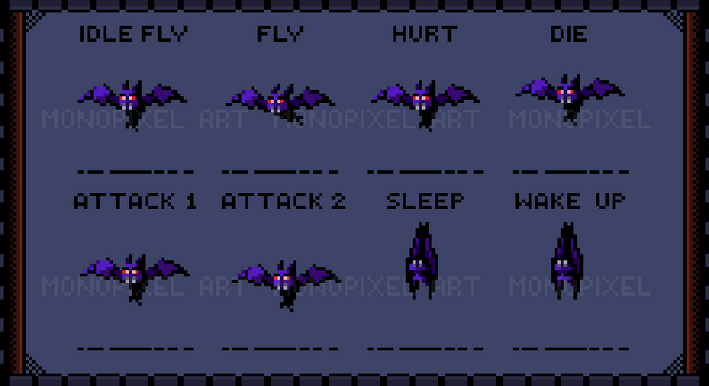 Dark Fantasy Enemies 2D Pixel Art by MonoPixelArt