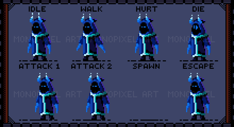Dark Fantasy Enemies 2D Pixel Art by MonoPixelArt