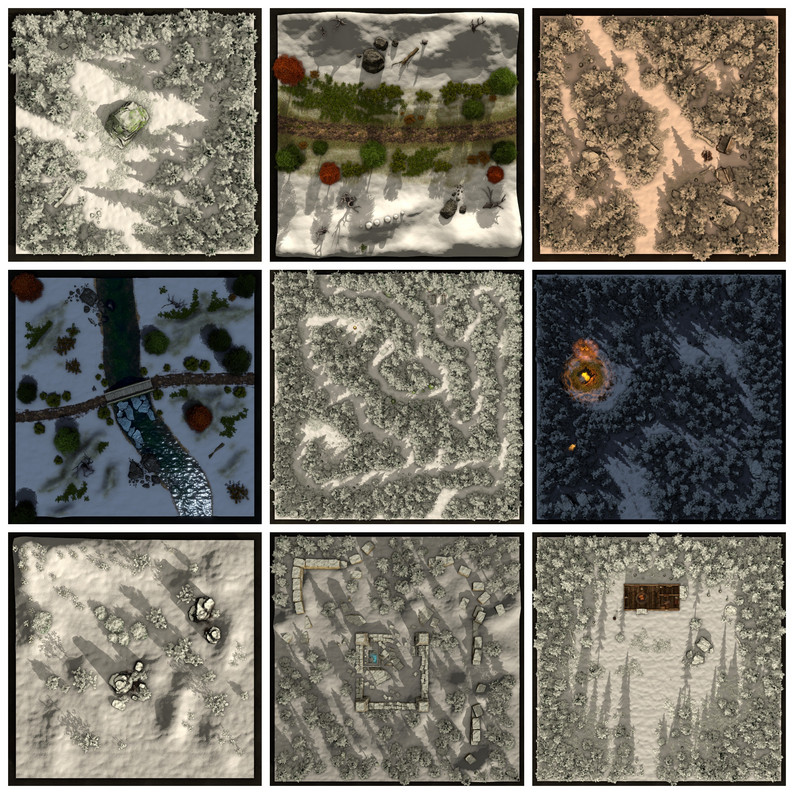 Snow & Ice Encounter Maps by Xecthar
