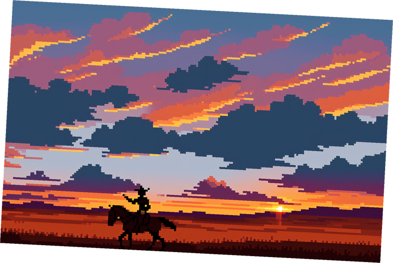 4 beautiful Cow-Boy Backgrounds Assets - Pixelart / Pixel Art sprite ...