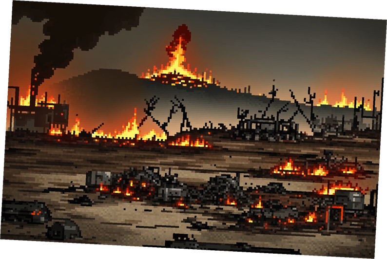4 Beautiful Devastated Landscape Assets - Pixelart / Pixel Art sprite ...
