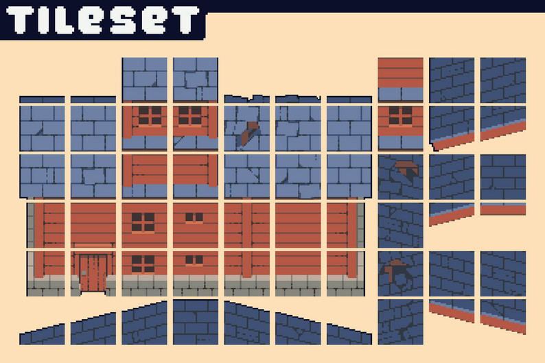 House Constructor Pixel Art for Top-Down by Free Game Assets (GUI ...